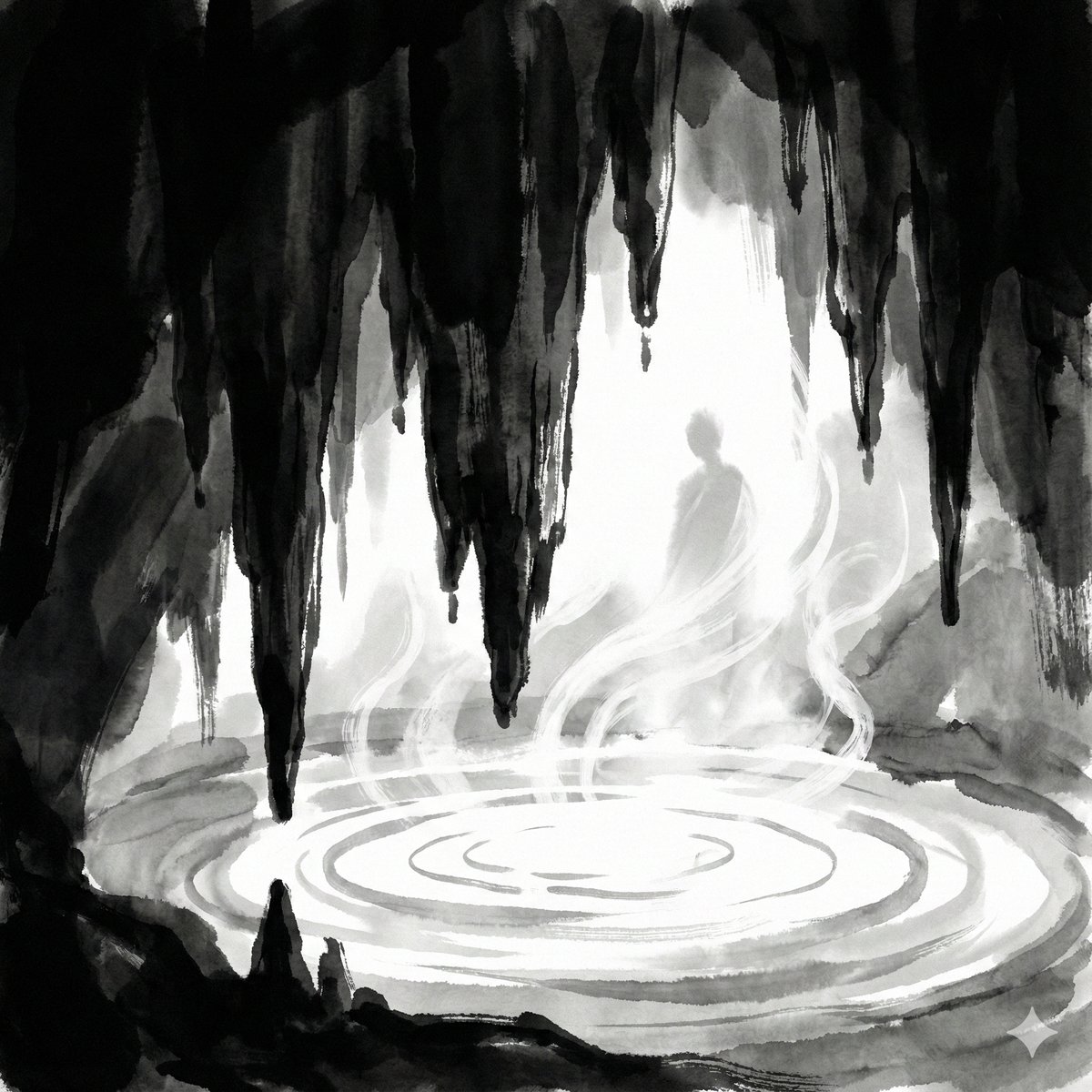 🌙 静流温泉物語 第六話 洞窟の湯 ― 音の闇に灯る影｜静流