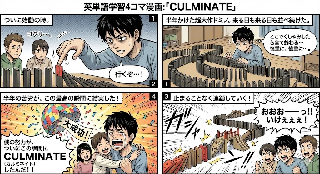 【マンガで覚える英単語】Culminate（最高潮に達する）｜An呑