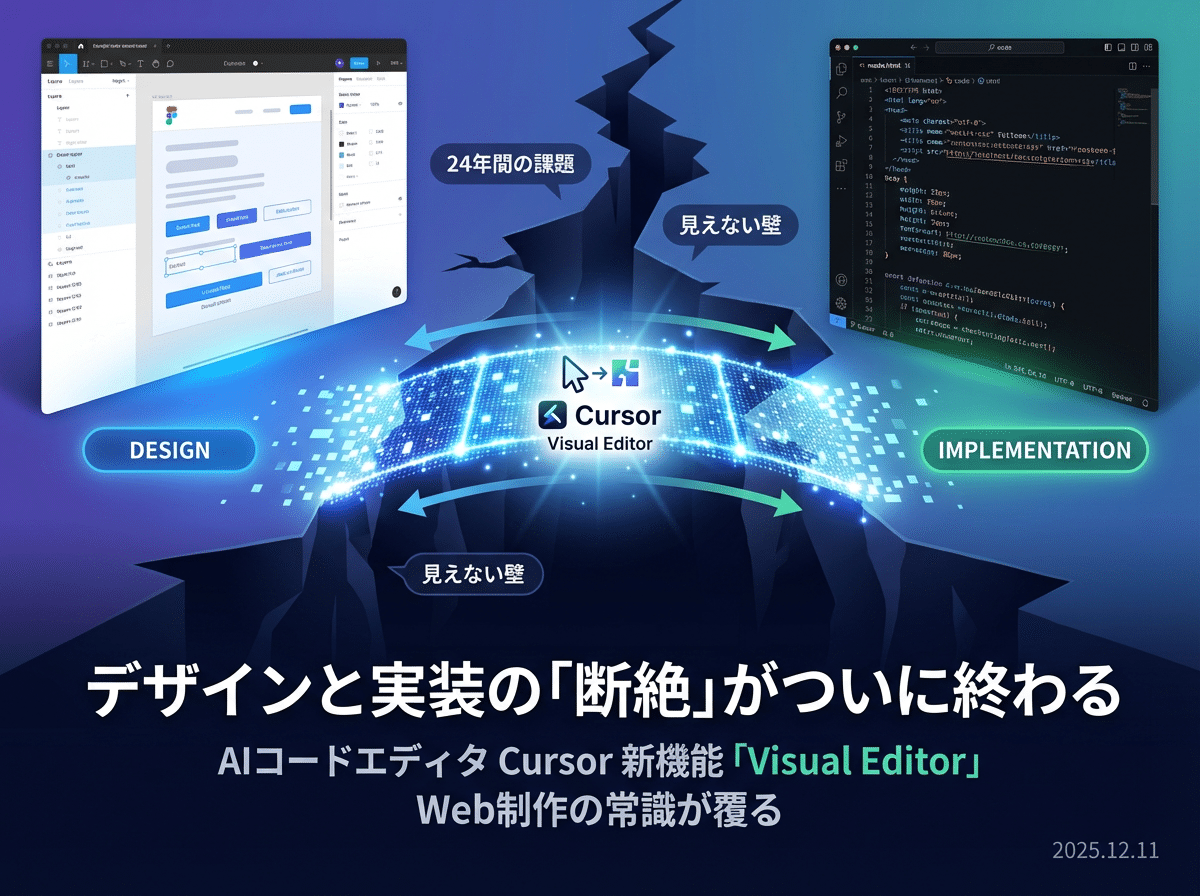 【速報解説】Cursor Visual Editor登場｜Web制作フローを変える3つの革新｜小畑タカユキ｜🚀 AI駆動Web制作の専門家
