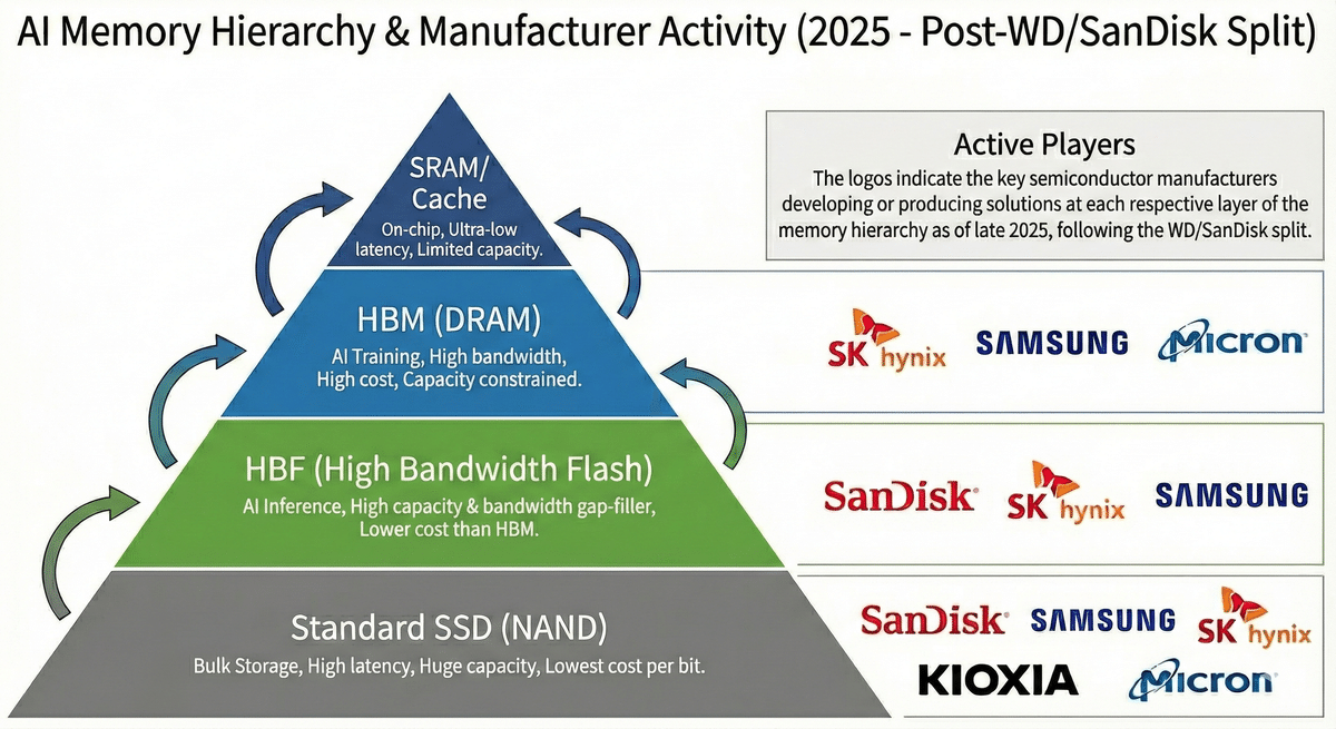 【2025年AI半導体】HBMの次は「HBF」が来る。SanDiskが社運を賭ける「推論メモリ」の覇権争い｜ニャーレン バフェット