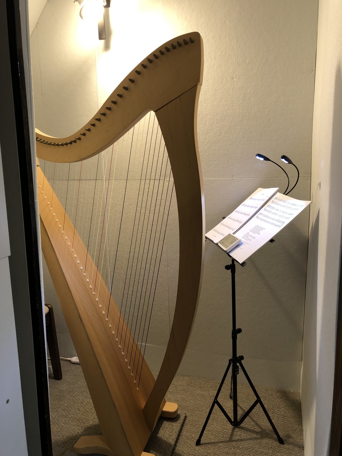 DIYのその後。階段下に作ったアイリッシュハープの練習室のいま【2026.1】｜Mithril / Irish Harp