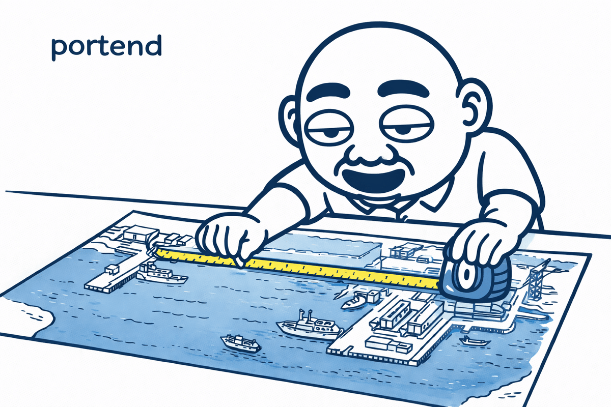 portend 暗記 | 英単語を語源、連想で覚える。英語学習 、TOEICにも。｜ひで