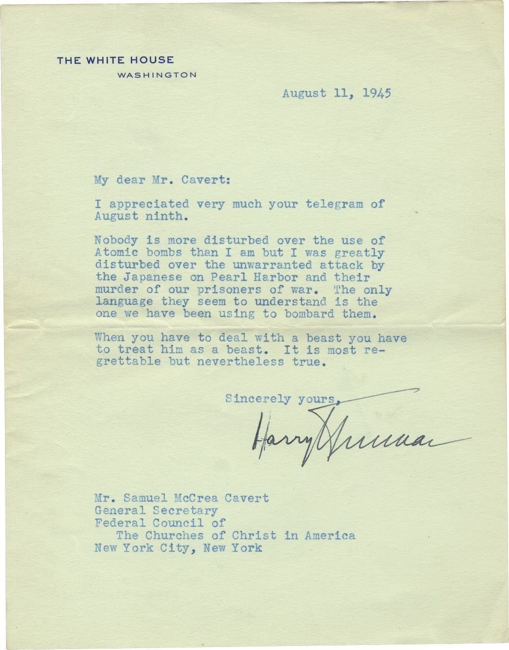 トルーマン大統領、日本人を野獣（beast）呼ばわりし、原爆投下を正当化｜Gung-ho Spirit