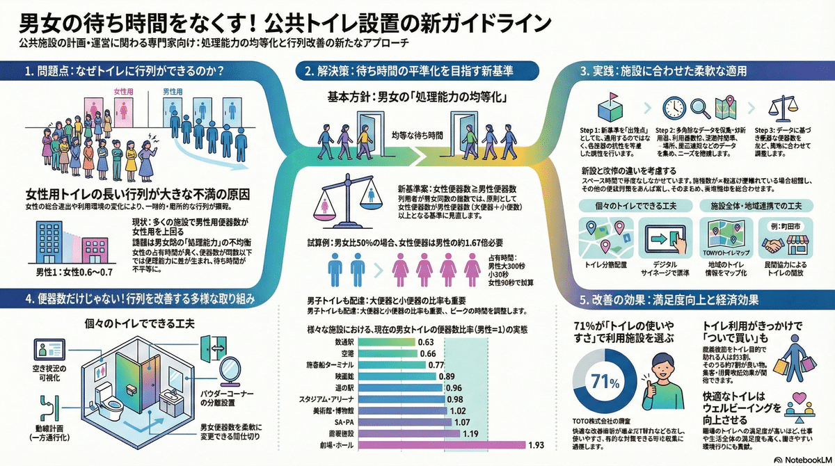 なぜ女性トイレだけ大行列？男性の6割しかない便器数の真実と、2026年から変わる未来｜夢見人