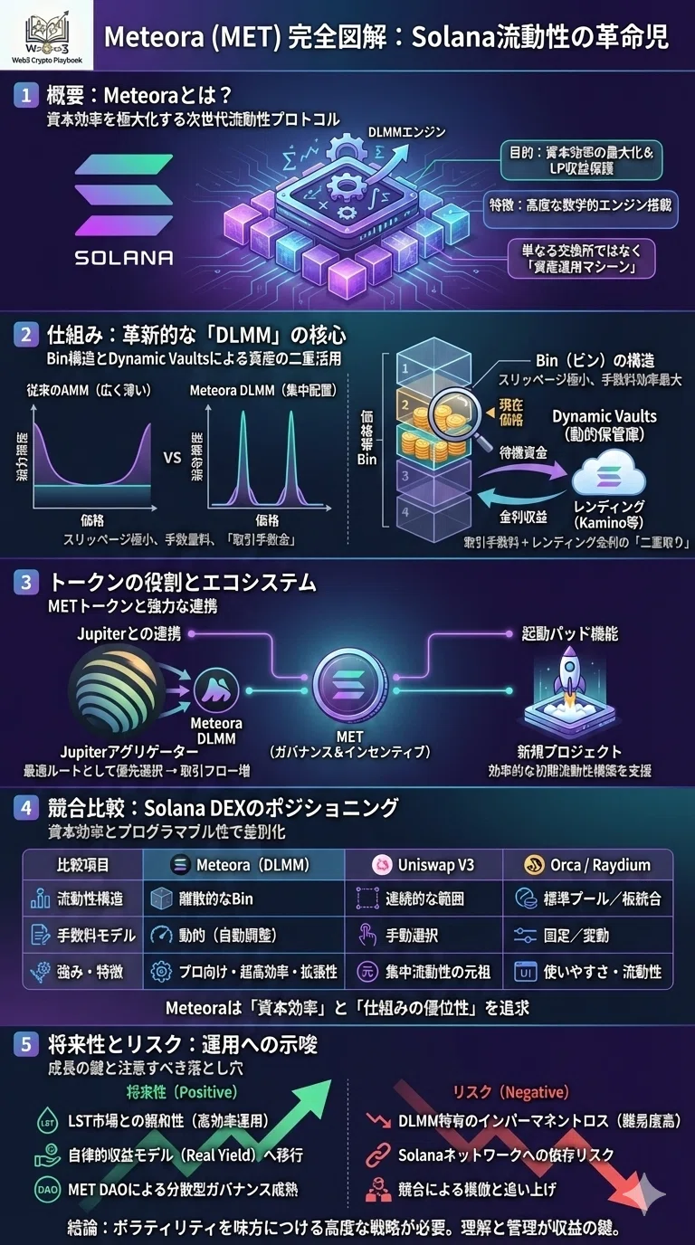 暗号資産メテオラ(MET)とは？将来性は？Solanaで1円も休ませず資本効率を極大化する仕組みの正体｜Web3 Crypto Playbook