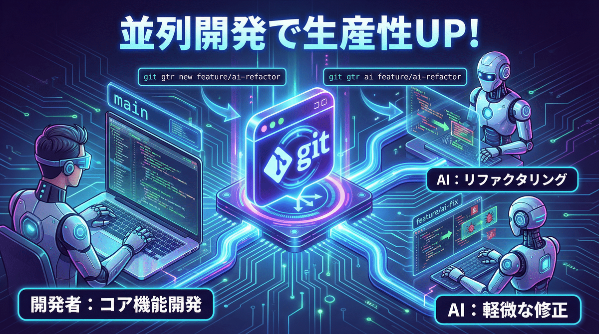 複数ブランチでの同時作業が驚くほど楽に！git-worktree-runner (gtr) を使いこなそう｜わさまる。