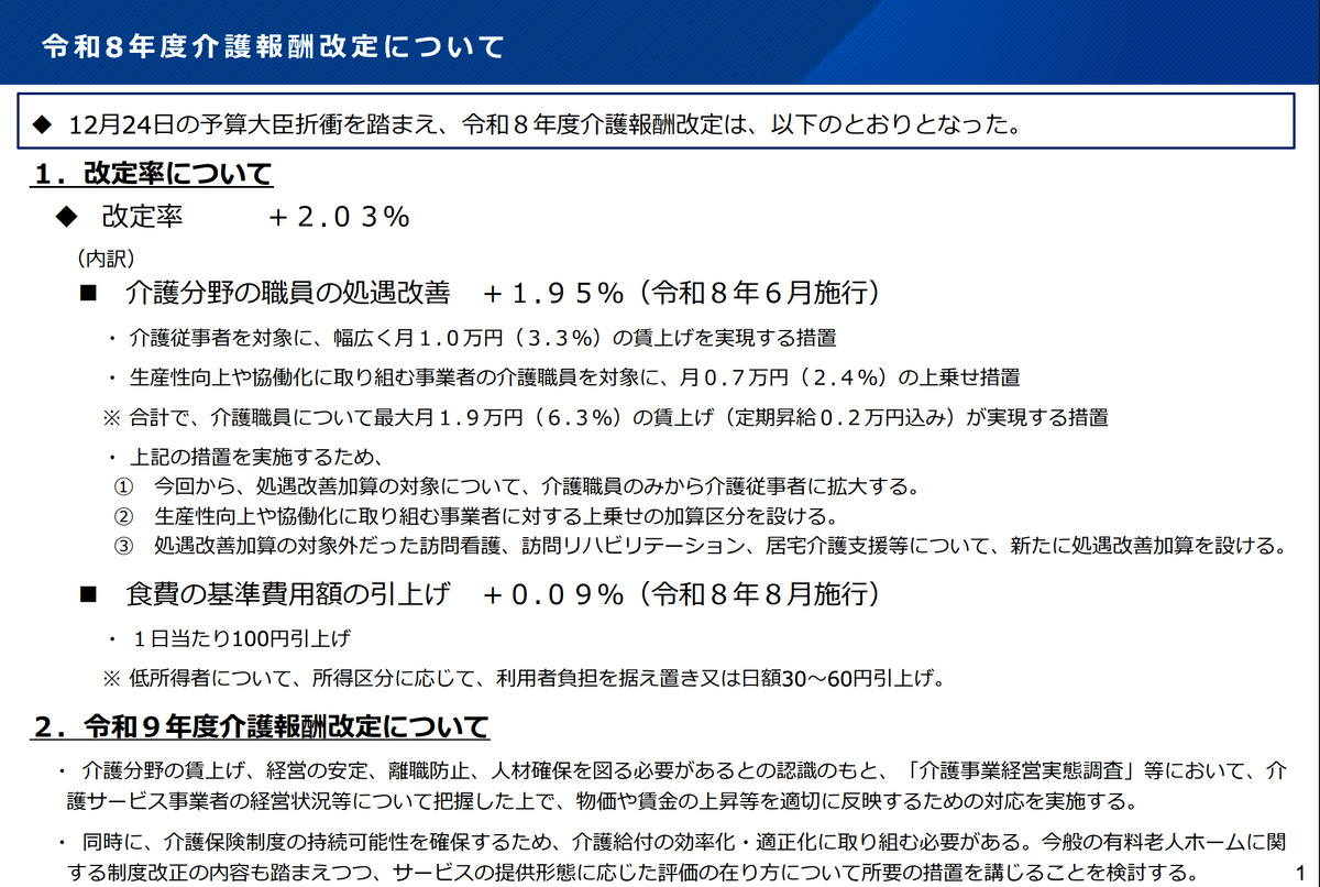 あれ？介護従事者の処遇改善、3階建ではなく、2階建？「月1.9万円」の落とし穴を知っていますか？介護報酬特別改定2026、現場が見落としがちな ...