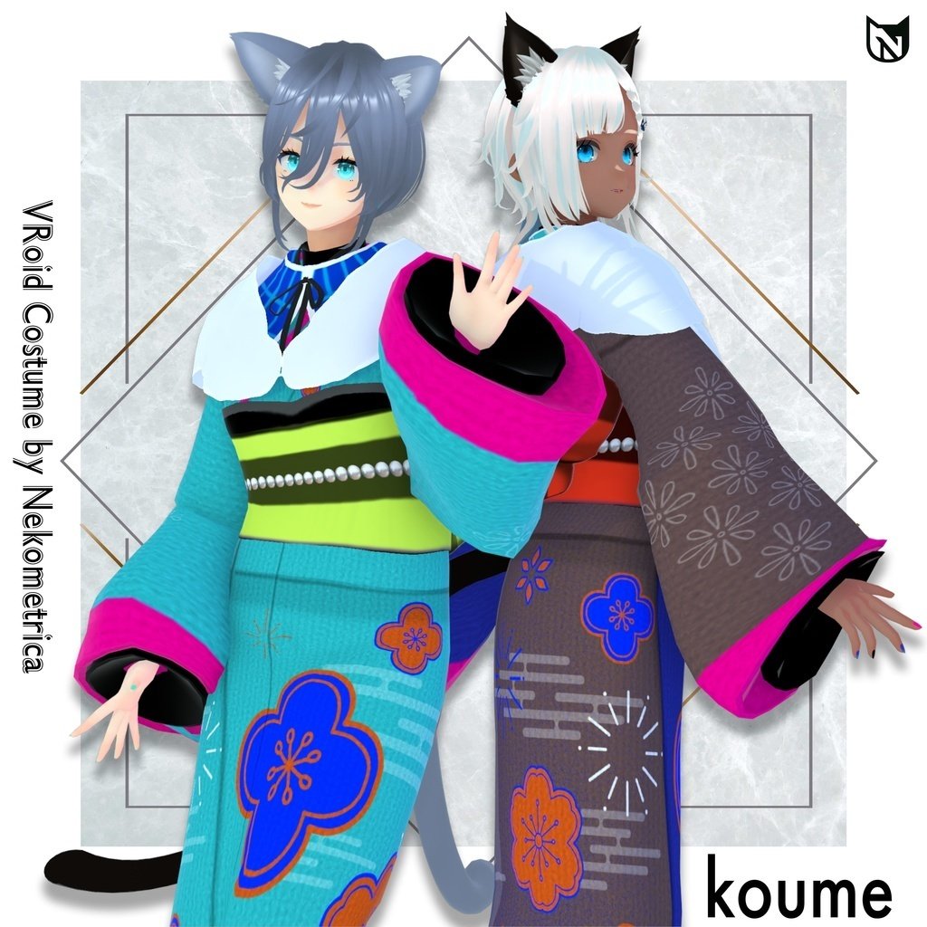 #VRoid 】振袖着物 -koume- #Nekometrica の販売を開始しましたが完全に売り時を逃してしまったので反省会をします｜⚡ ...