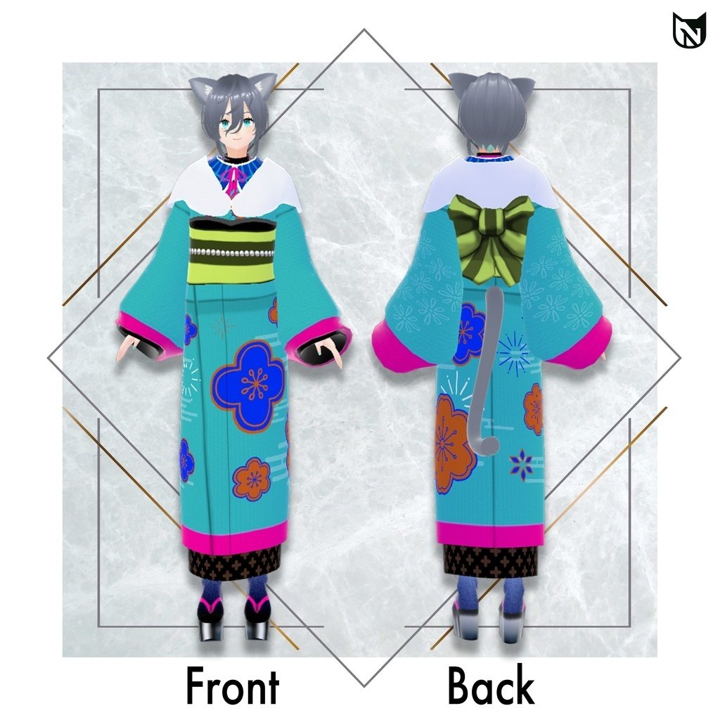 #VRoid 】振袖着物 -koume- #Nekometrica の販売を開始しましたが完全に売り時を逃してしまったので反省会をします｜⚡ ...