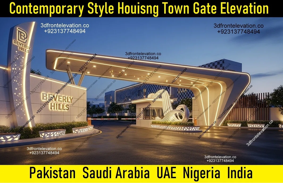 Contemporary Style Housing Town Gate Elevation Classical｜Home Architect ...