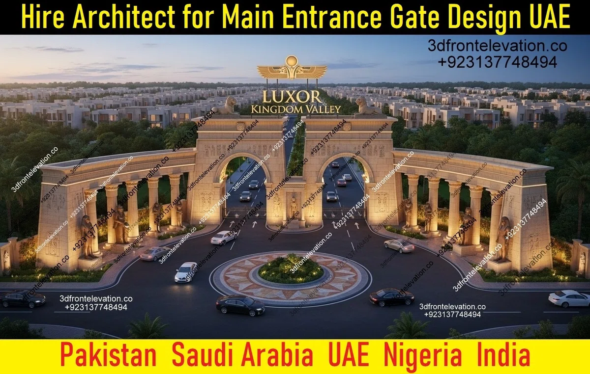 Contemporary Style Housing Town Gate Elevation Classical｜Home Architect ...