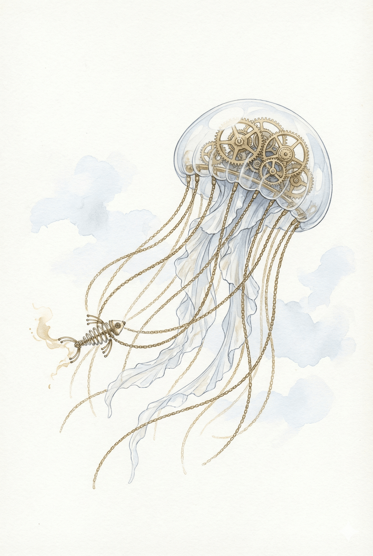 【幻想画廊】No.004 瑠璃の機巧幼水母Fantasy Gallery No.004: Lapis Biomechanical ...