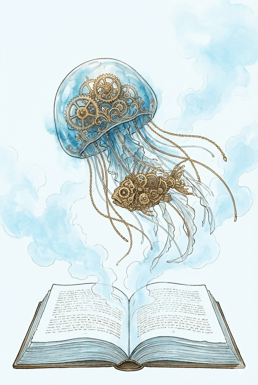 【幻想画廊】No.004 瑠璃の機巧幼水母Fantasy Gallery No.004: Lapis Biomechanical ...