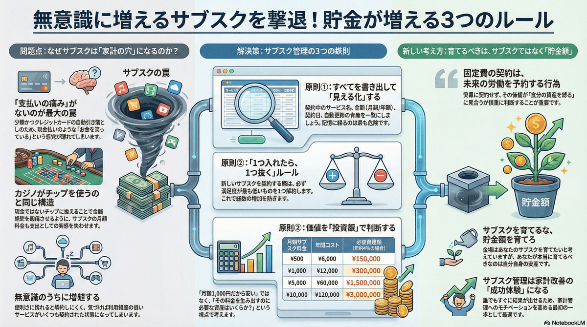 貯金できない人ほど、サブスクを放置する理由｜ババババ・バフェット | お金の専門家