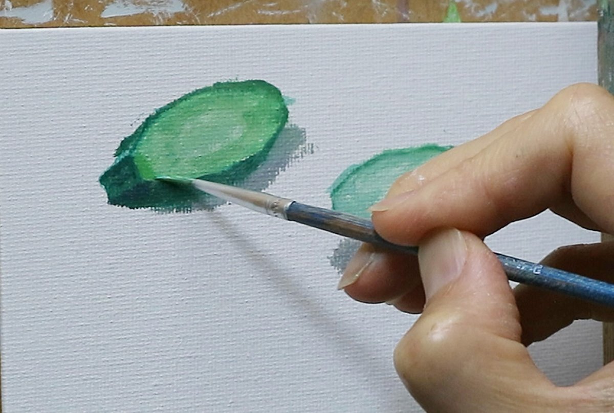 【混色基礎】ミニマルにキュウリを描く｜平林孝央（絵描き）