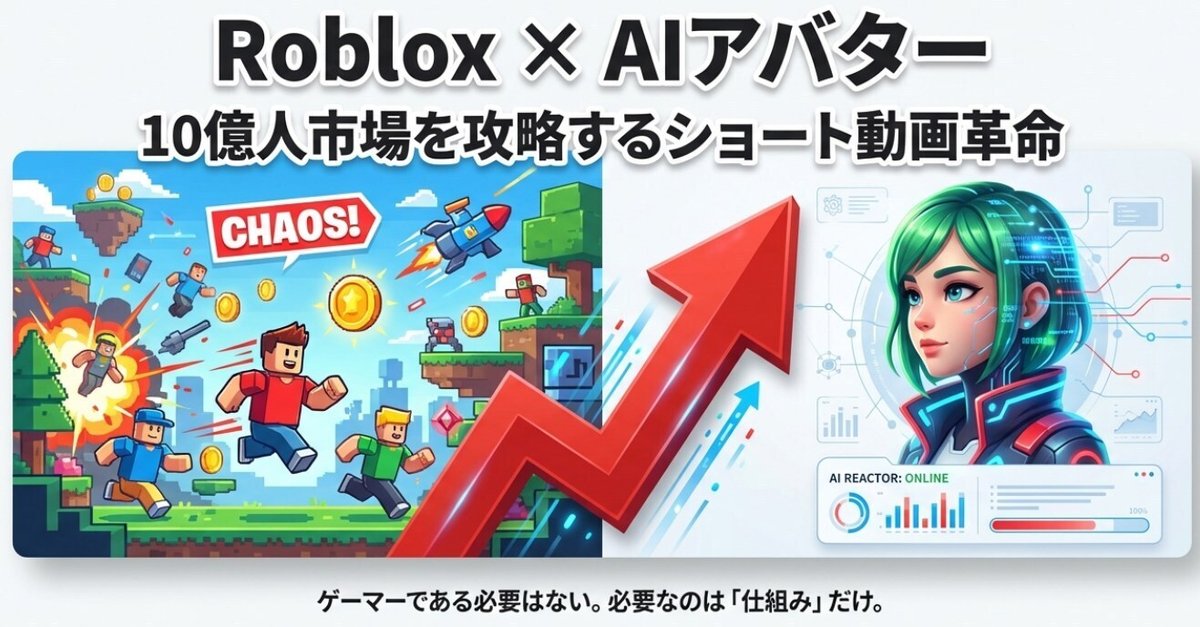 AIでRobloxリアクション動画を作ったら、わずか1ヶ月で150万人登録される世界を目撃｜エイタ@本業より副業YouTube