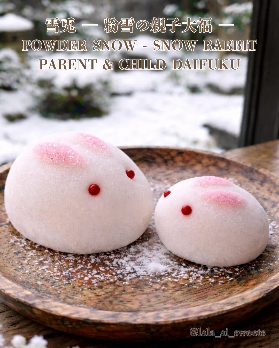 【No.022】 雪兎 ― 粉雪の親子大福 ― SNOW RABBIT PARENT & CHILD DAIFUKU｜LALA ...