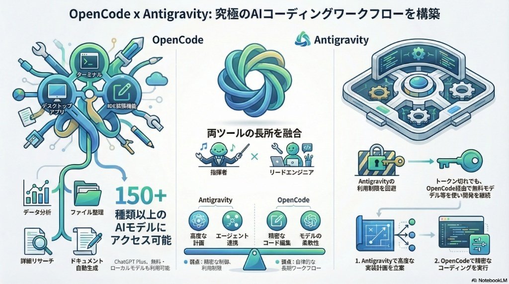 OpenCode × Antigravity：究極のAIコーディングワークフローを構築する方法｜JUN SUZUKI