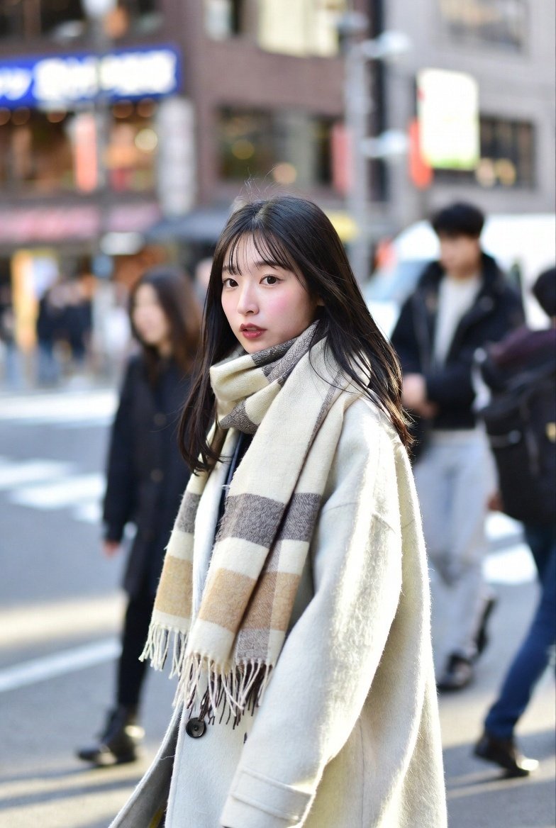 街を歩く東アジア人女性 | Grok Imagine｜Masaki