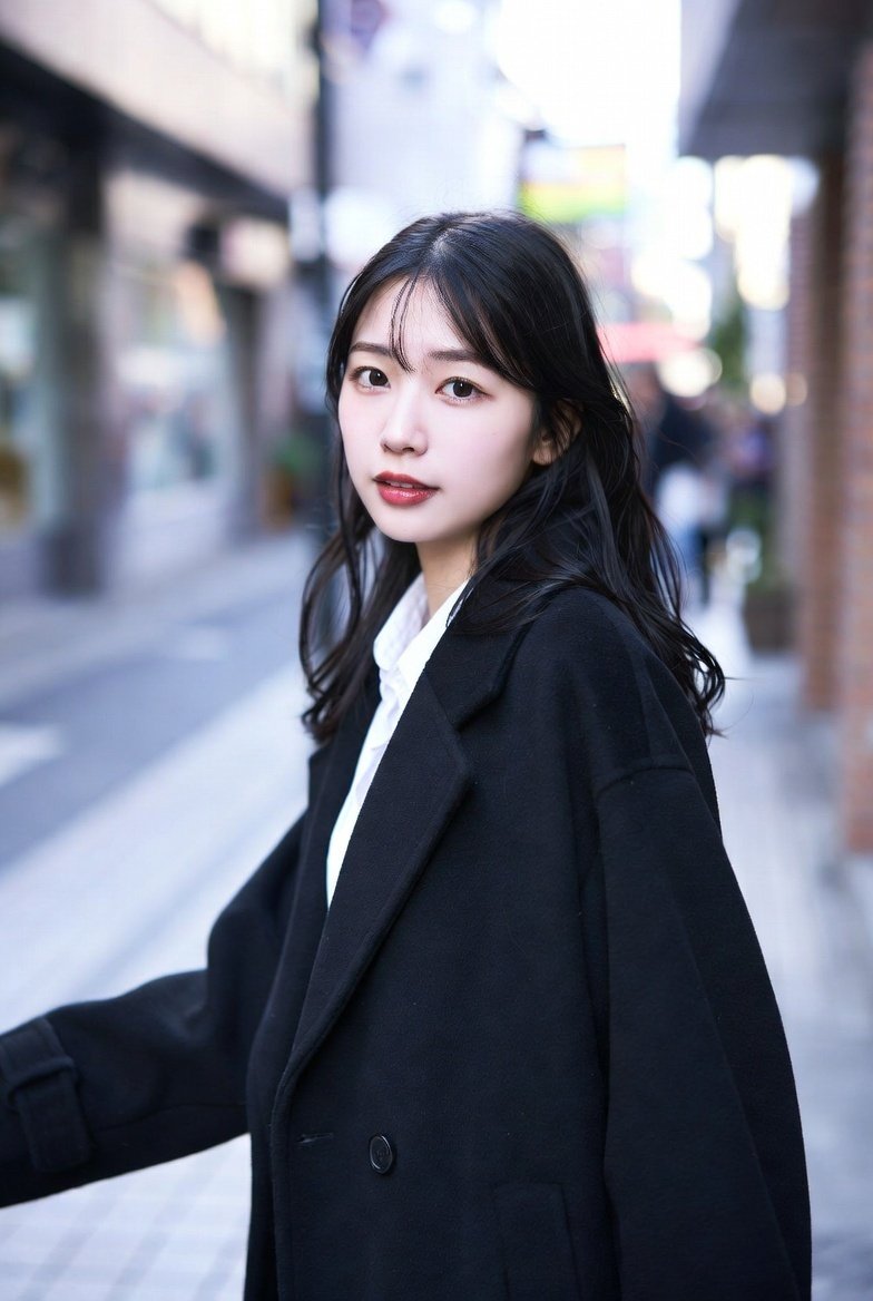 街を歩く東アジア人女性 | Grok Imagine｜Masaki