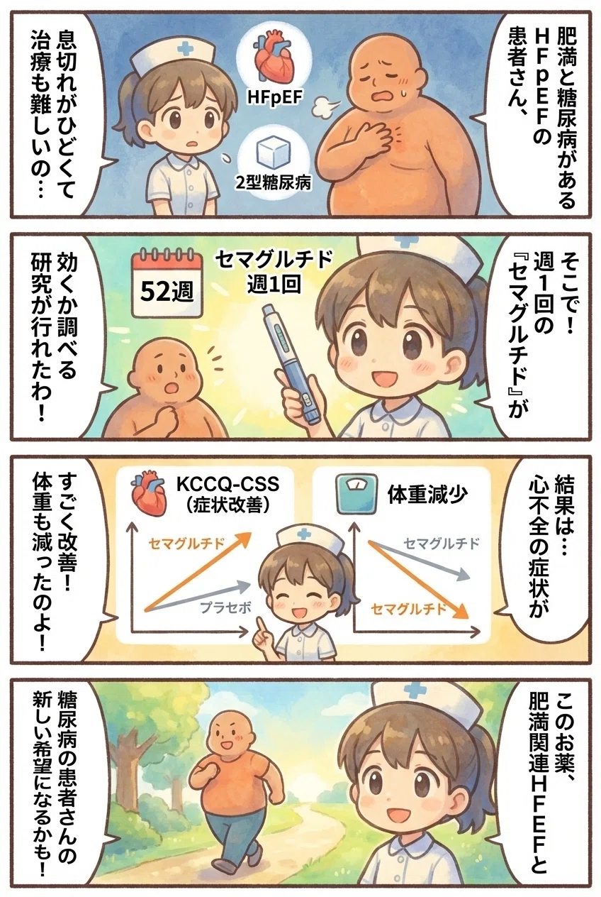 【STEP-HFpEF DM試験】心臓の苦しさと体重の関係：研究から分かったこと｜アナログマン
