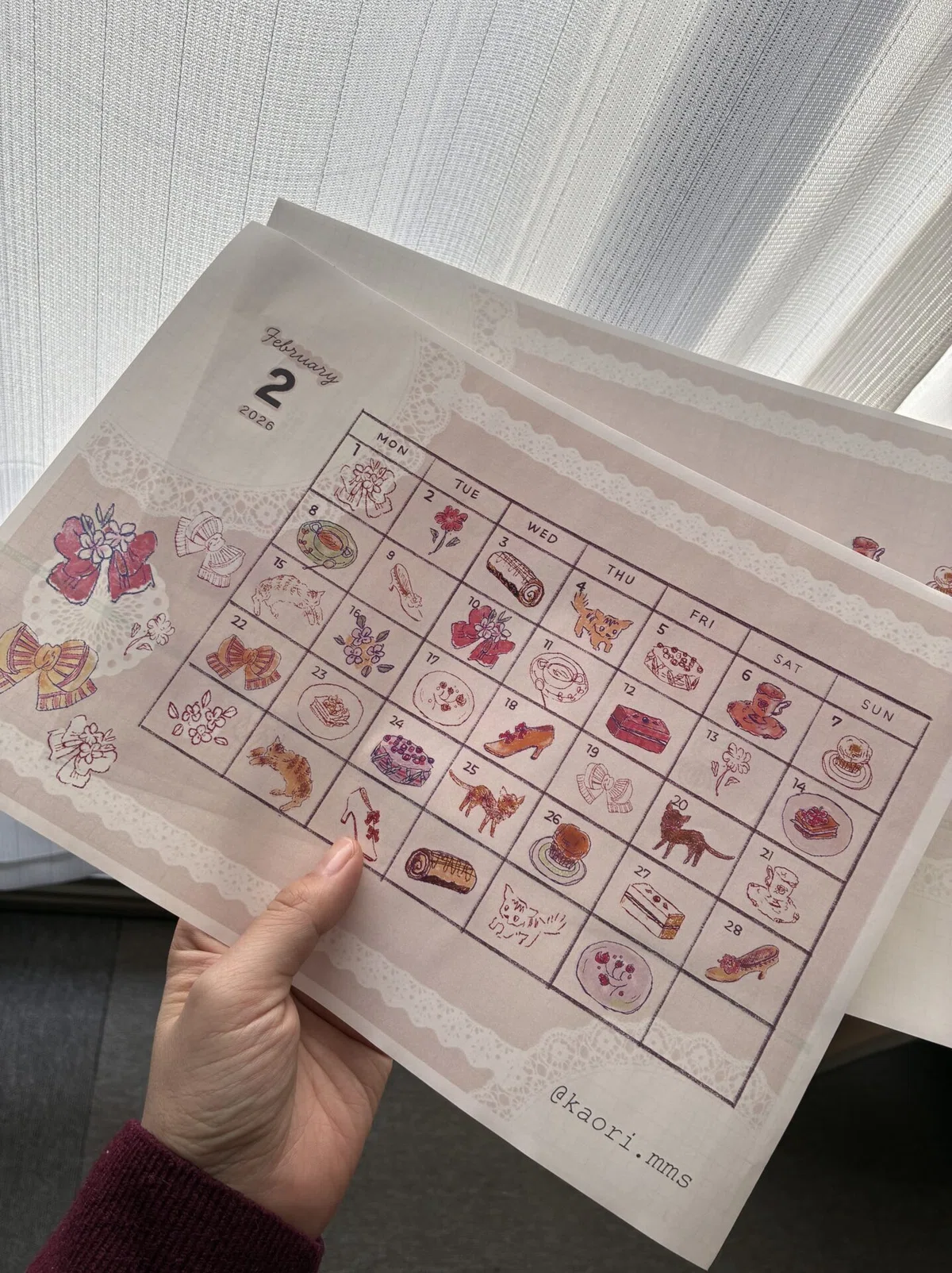 [Free Distribution] February 2026 Date Sheet: "Planner Materials with a ...
