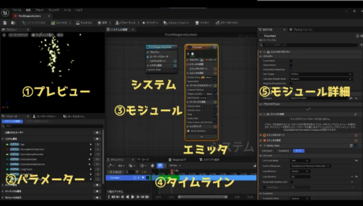 【UE】UE5でエフェクトを作る！Niagaraの基本操作｜NODE
