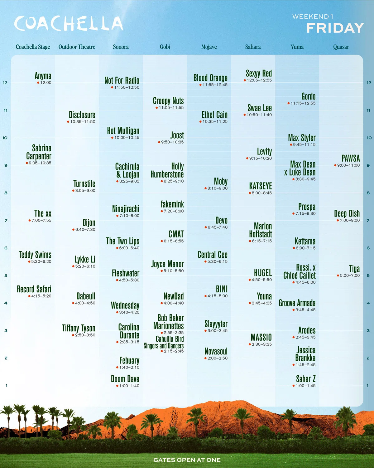 coachella--timetable｜雨乃街