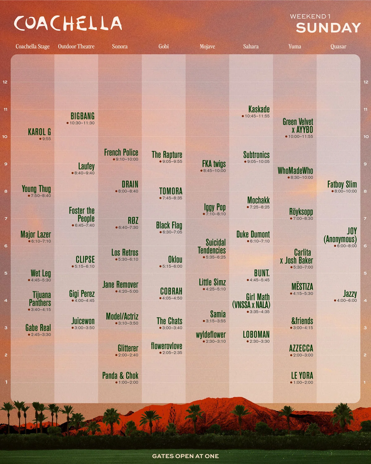 coachella--timetable｜雨乃街