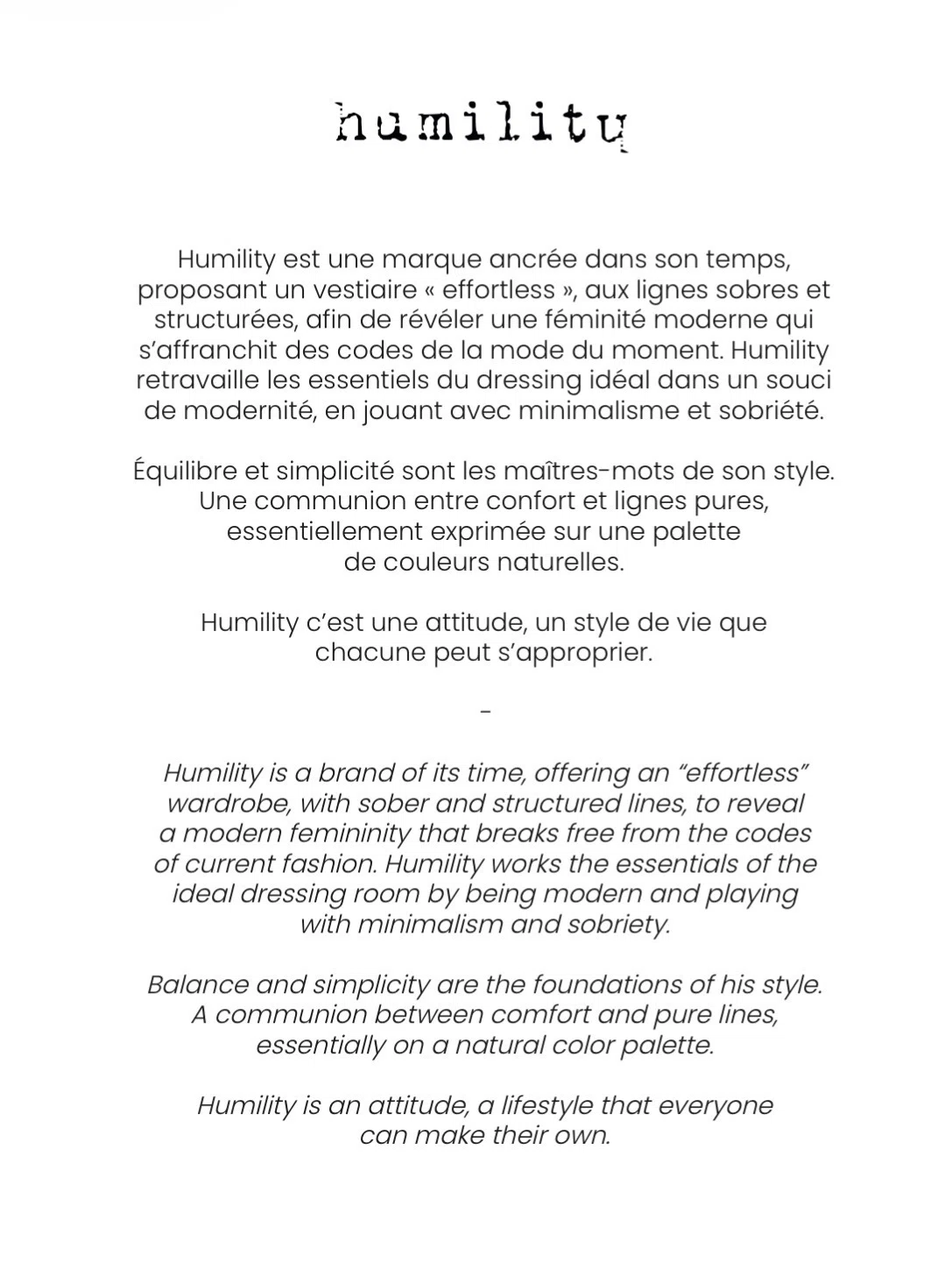 humility｜HEAVEN'S BIRD