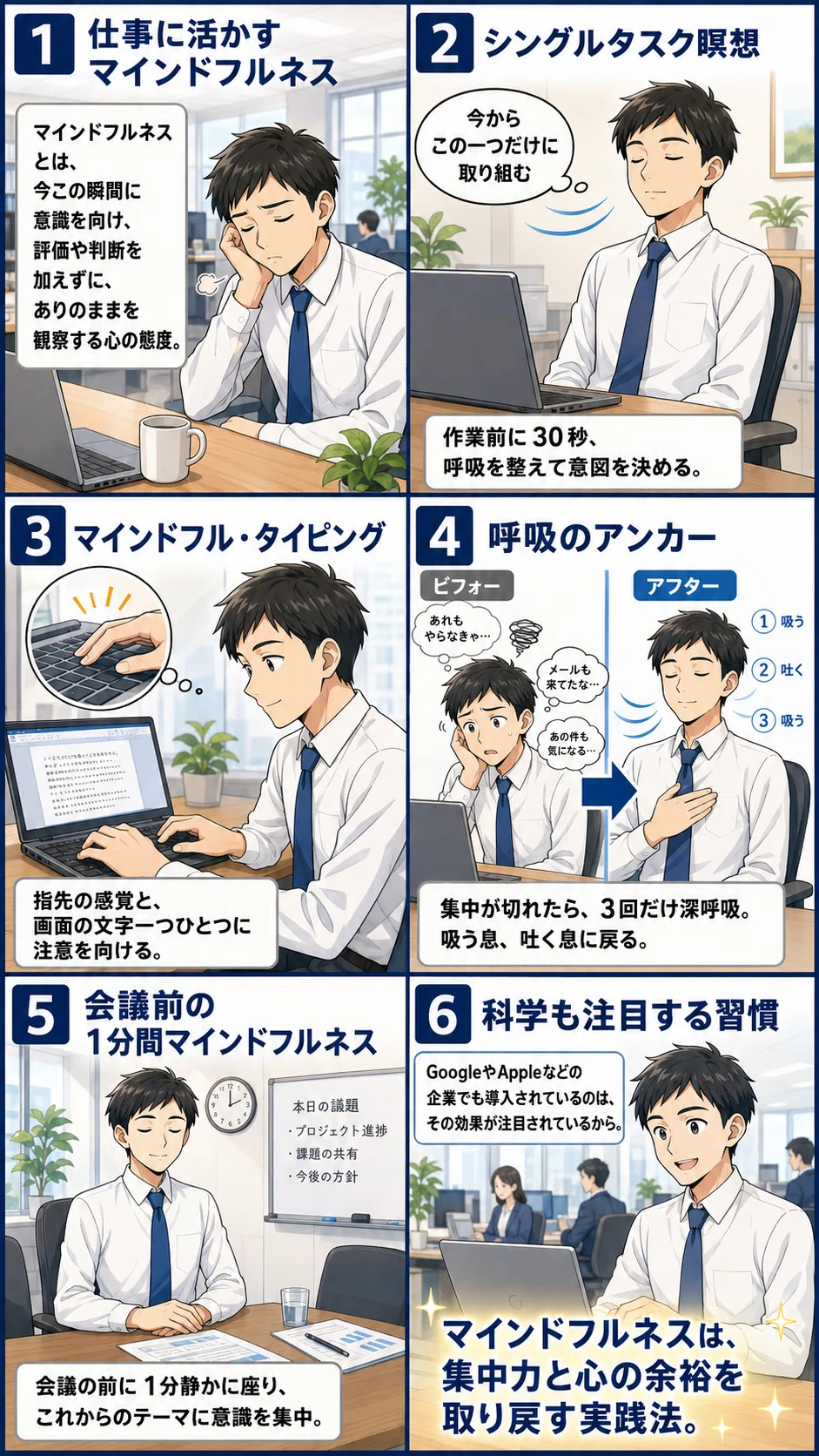 仕事に活かすマインドフルネス ― 集中力と生産性を静かに高める方法｜ラッコ聖の瞑想