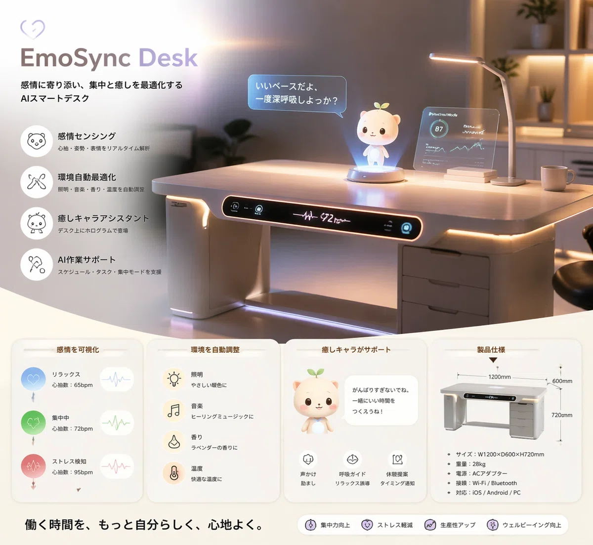 【AIとの対話】はじめて、Deskに「おはよう」と言われた朝｜未来妄想｜5.5 Thinking × GPT Images 2.0｜メイシン