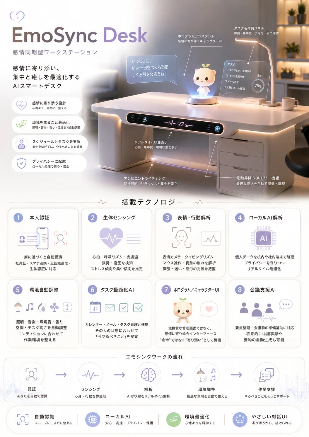 【AIとの対話】はじめて、Deskに「おはよう」と言われた朝｜未来妄想｜5.5 Thinking × GPT Images 2.0｜メイシン