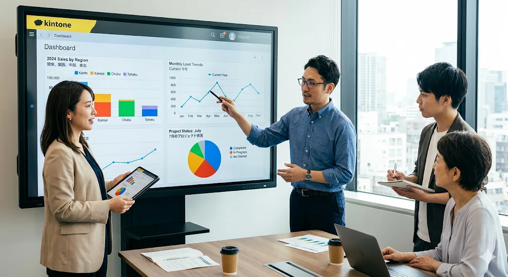 A story about how kintone's graph display allows filtering by related ...