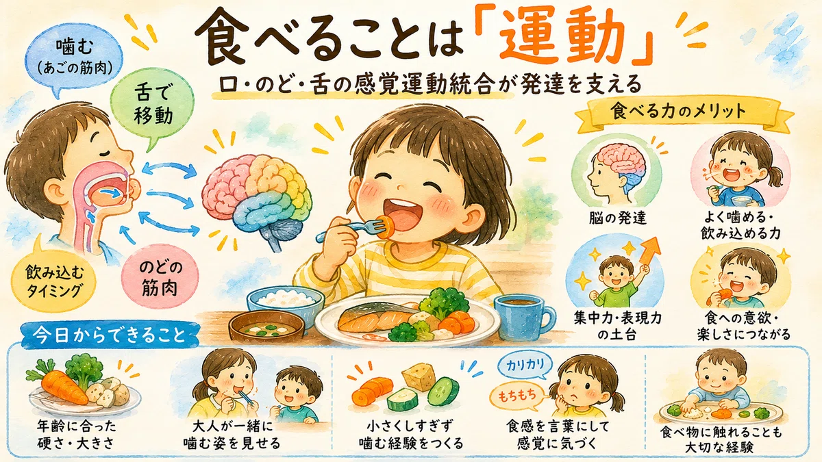 食べることは『運動』である——口・のど・舌の感覚運動統合が子どもの発達に関わる理由｜こどもごはん研究室