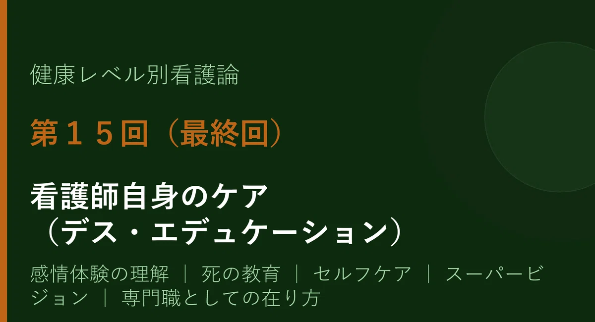 健康レベル別看護論 15回 看護師自身のケア（デス・エデュケーション）（看護教員用・Word＋PowerPoint）｜看護教員の図書館＠授業案 ...