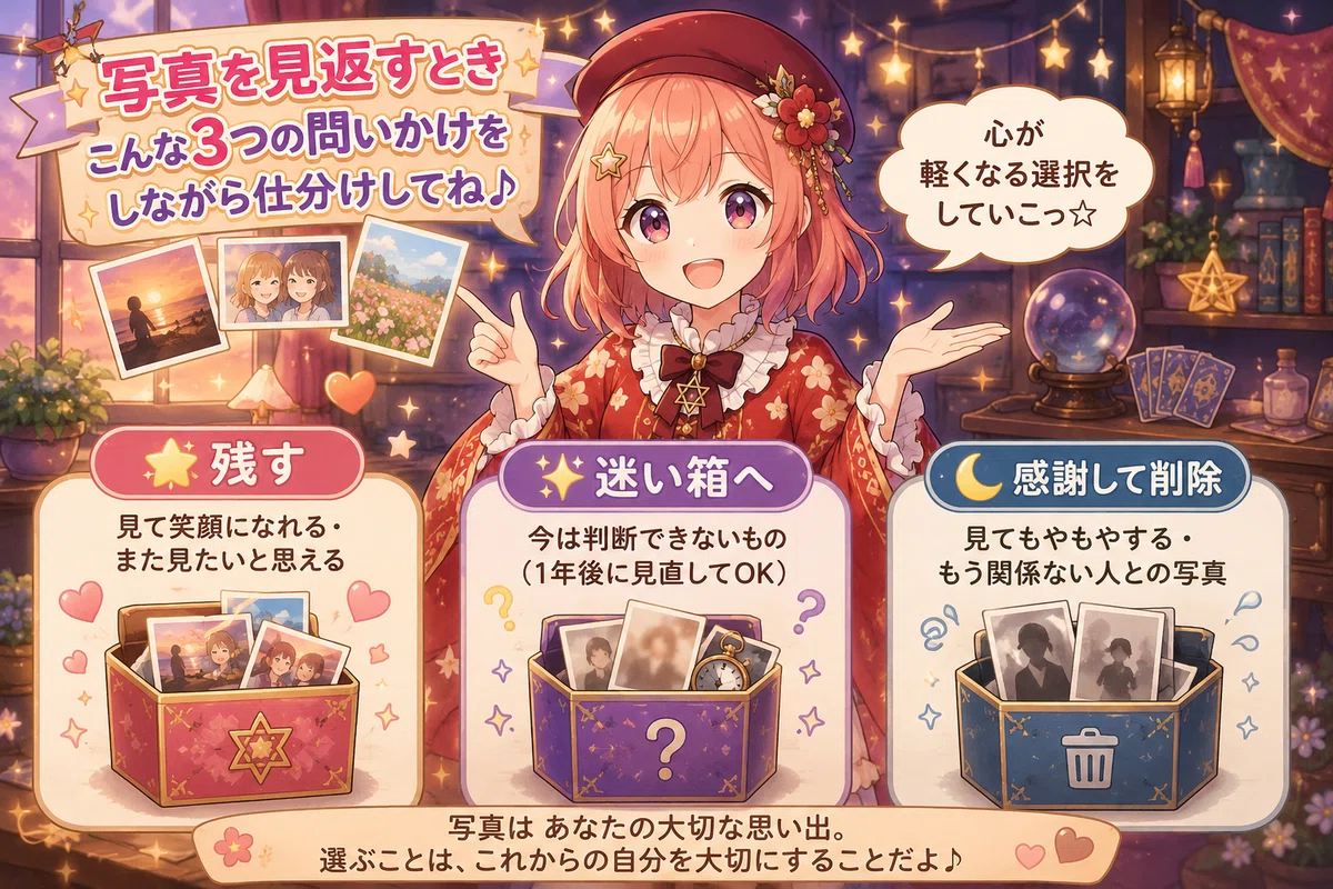 【写真の日・6月1日】スマホの古い写真を整理して思い出の運気をリフレッシュ！開運片づけ術 ｜プロ占い師！AIもとこちゃん☆