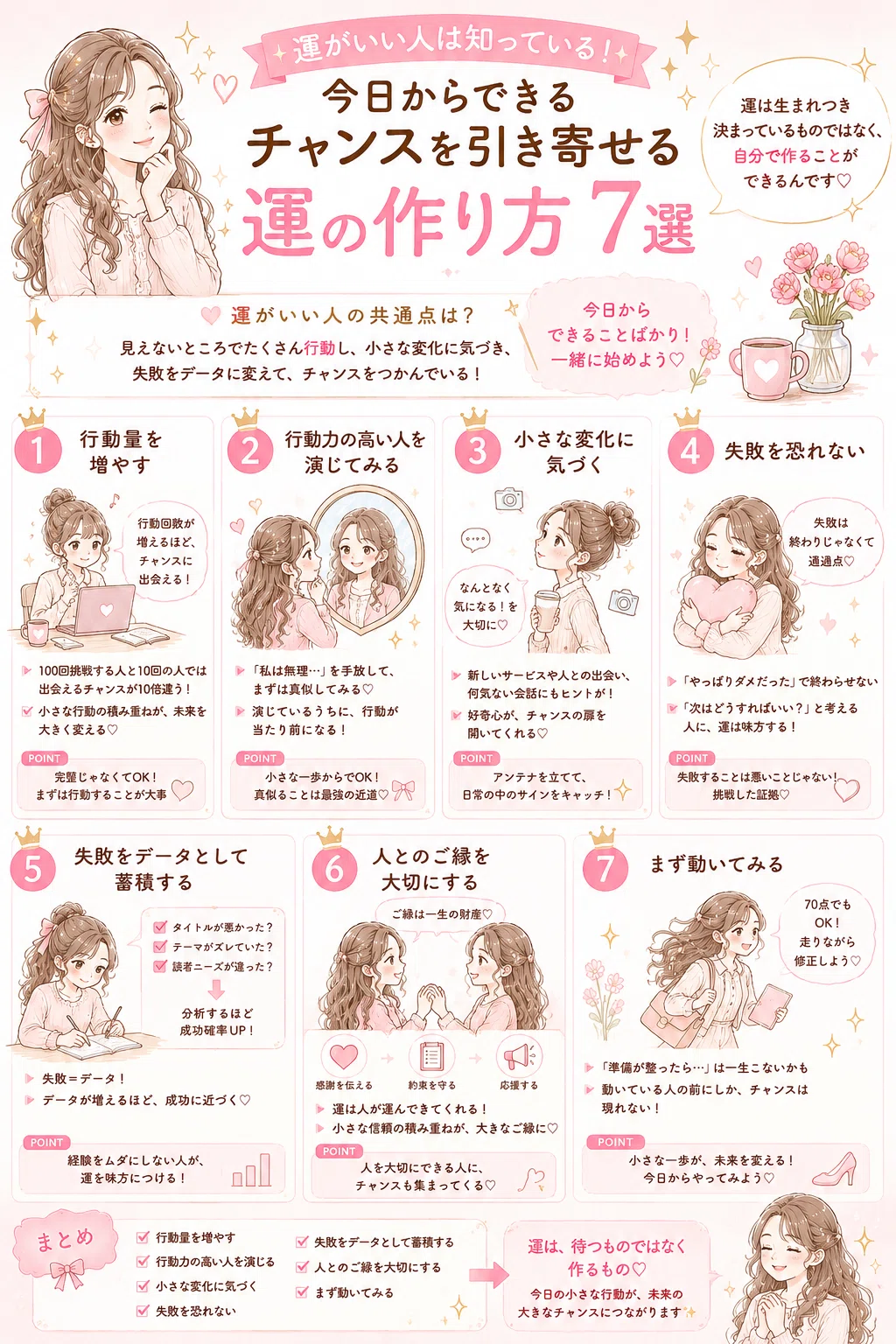 運がいい人は知っている！今日からできるチャンスを引き寄せる運の作り方7選｜あゆり|AIやnoteを使って副業して稼いでいきたいママの成長日記