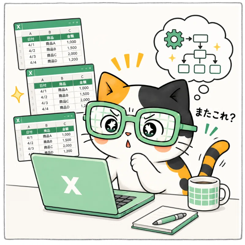 月末集計のための二重入力をやめたら、集計が3分になった話｜Excel猫のDXラボ