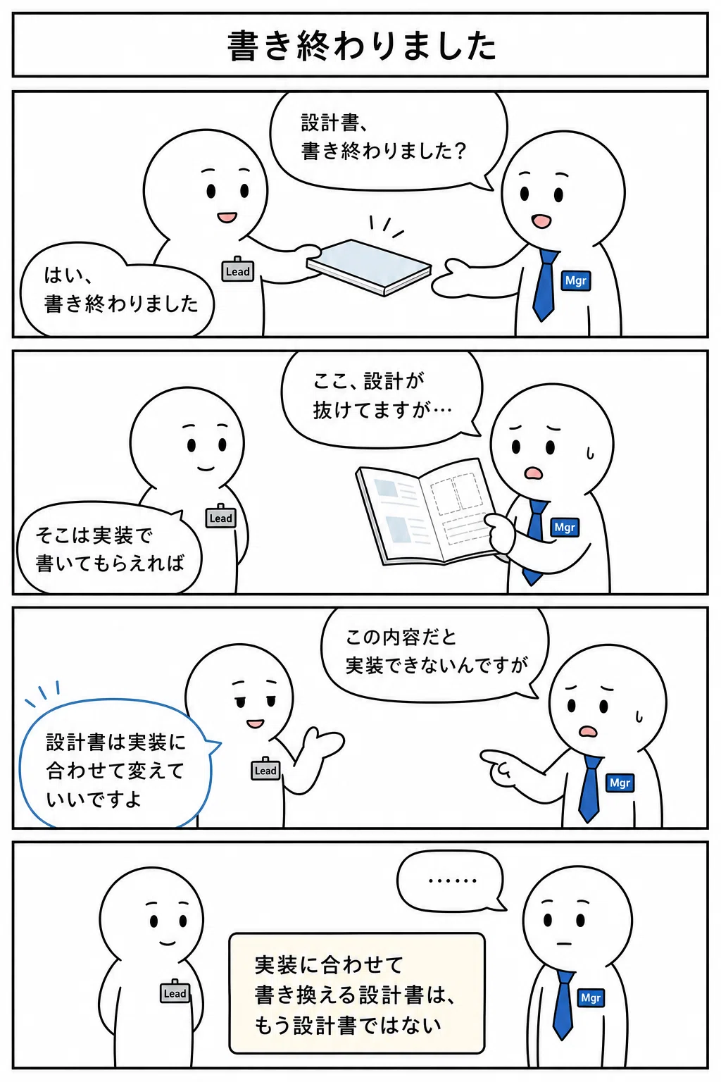 [4-Panel Comic] Finished writing｜ねむれるエンジニア