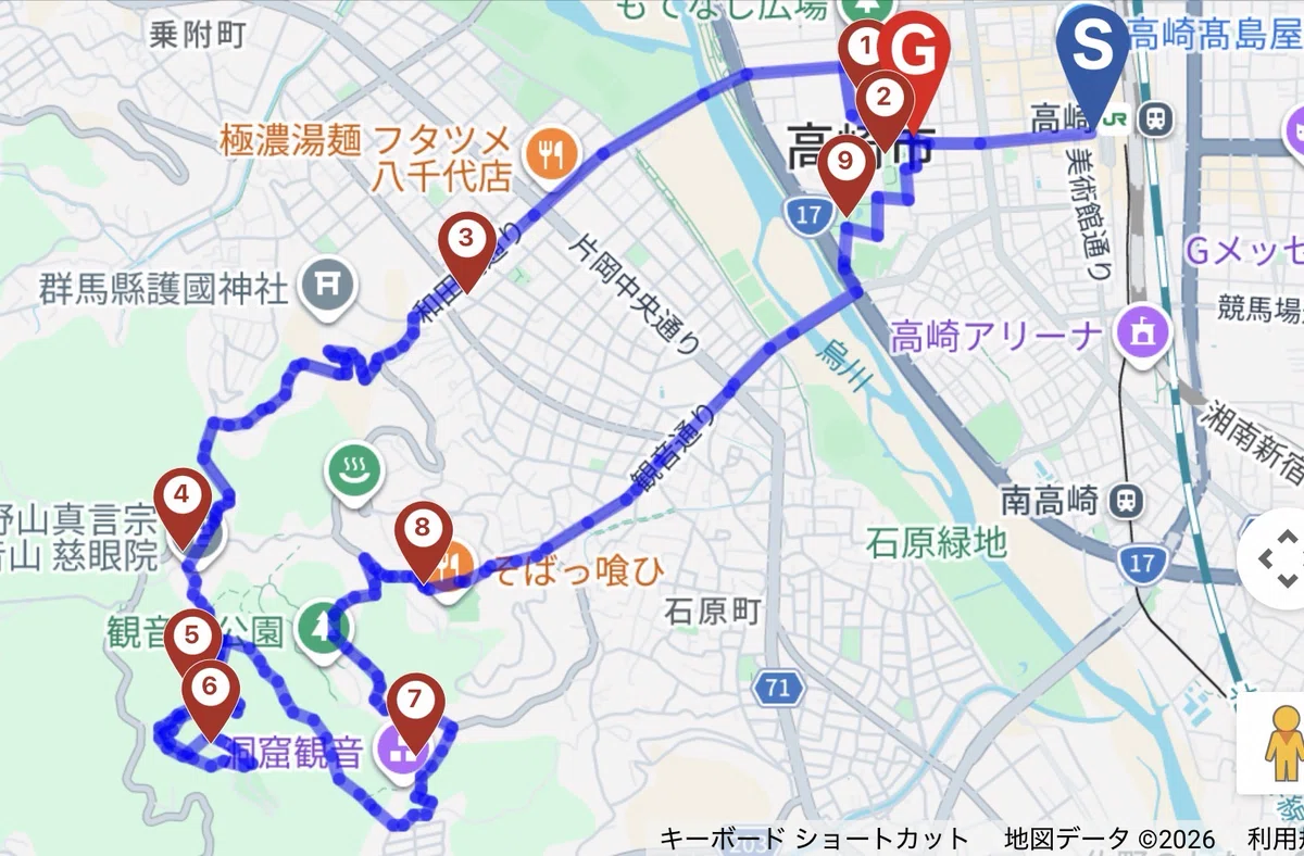 【名道500】🥈群馬県｜高崎・白衣大観音と出会うみち（高崎市）｜10km｜道案内