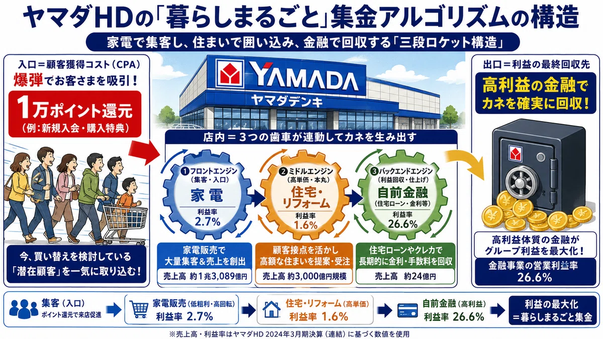 ヤマダHD /ライフイベントを接点に家庭の家計を支えるメガリテーラー｜流通の財務