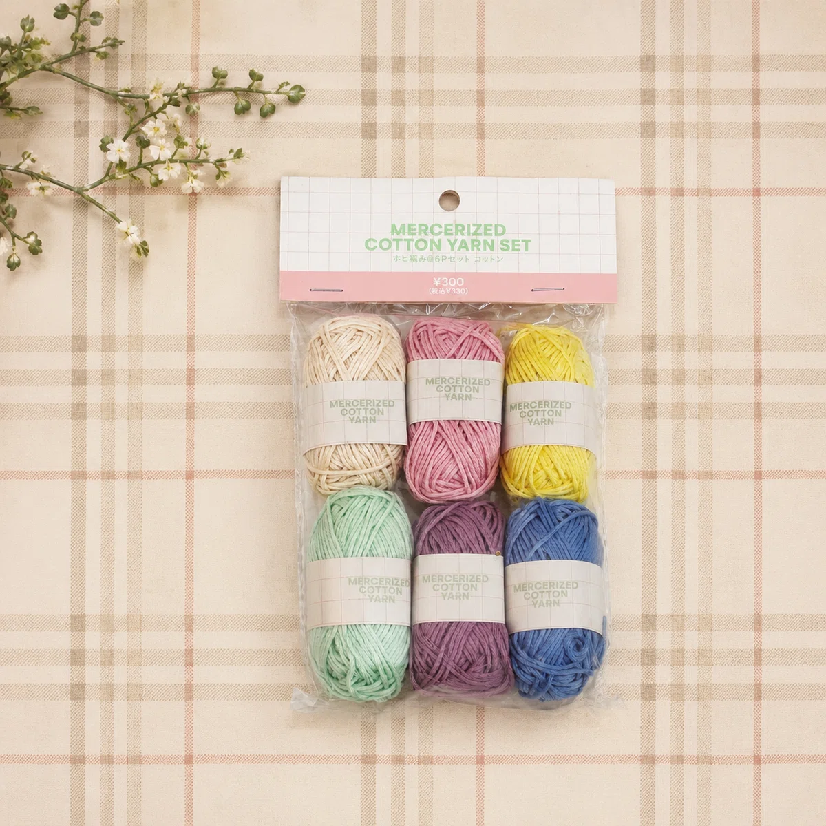 🧶 I tried crocheting a diagonal stitch using a cotton kit from 3COINS ...