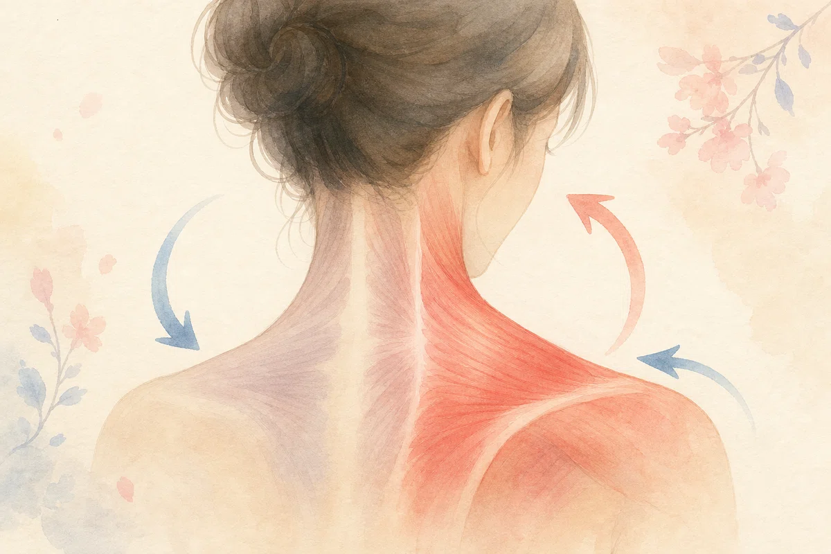 揉んでも戻る首こり｜感じて見分ける3つの傾向と、やさしい感和ケア｜リンパケアサークルゆるふわ