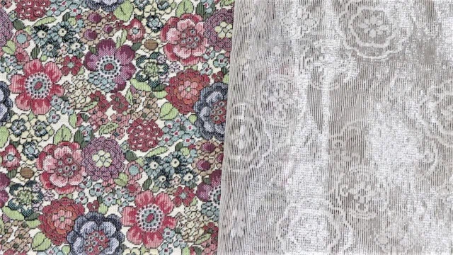 Zipper pocket and Velcro closure made from "mirror lace curtain fabric ...