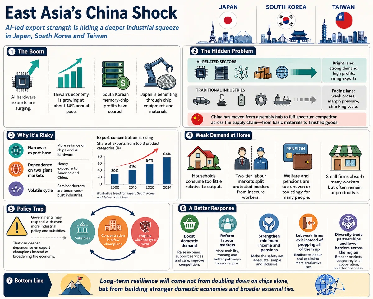 Convict English：(420) 東アジアのチャイナ・ショック：AIブーム、産業の空洞化、国内改革｜Hafnium