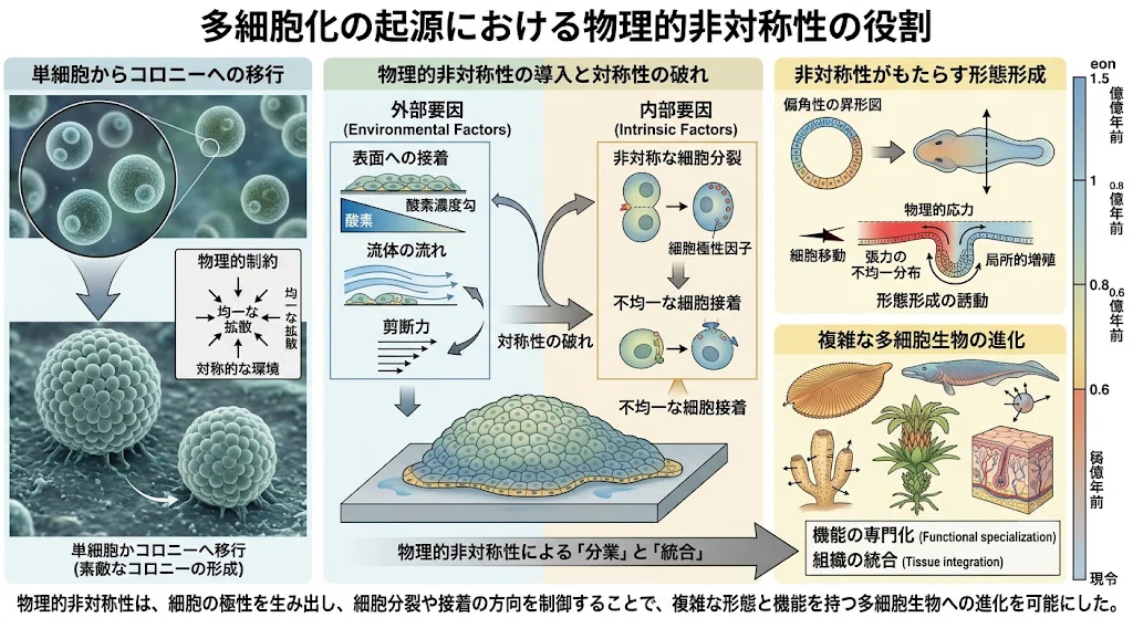 🟩生命科学に思うー「仮説：多細胞化の起源における物理的非対称性の役割」（高機能LLMとの会話から）：ー初期地球の高密度微生物生態系を基盤とした ...