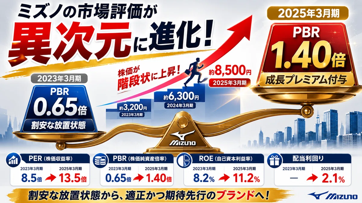 もう「部活のミズノ」ではない。PBR1倍割れから大化け｜流通の財務