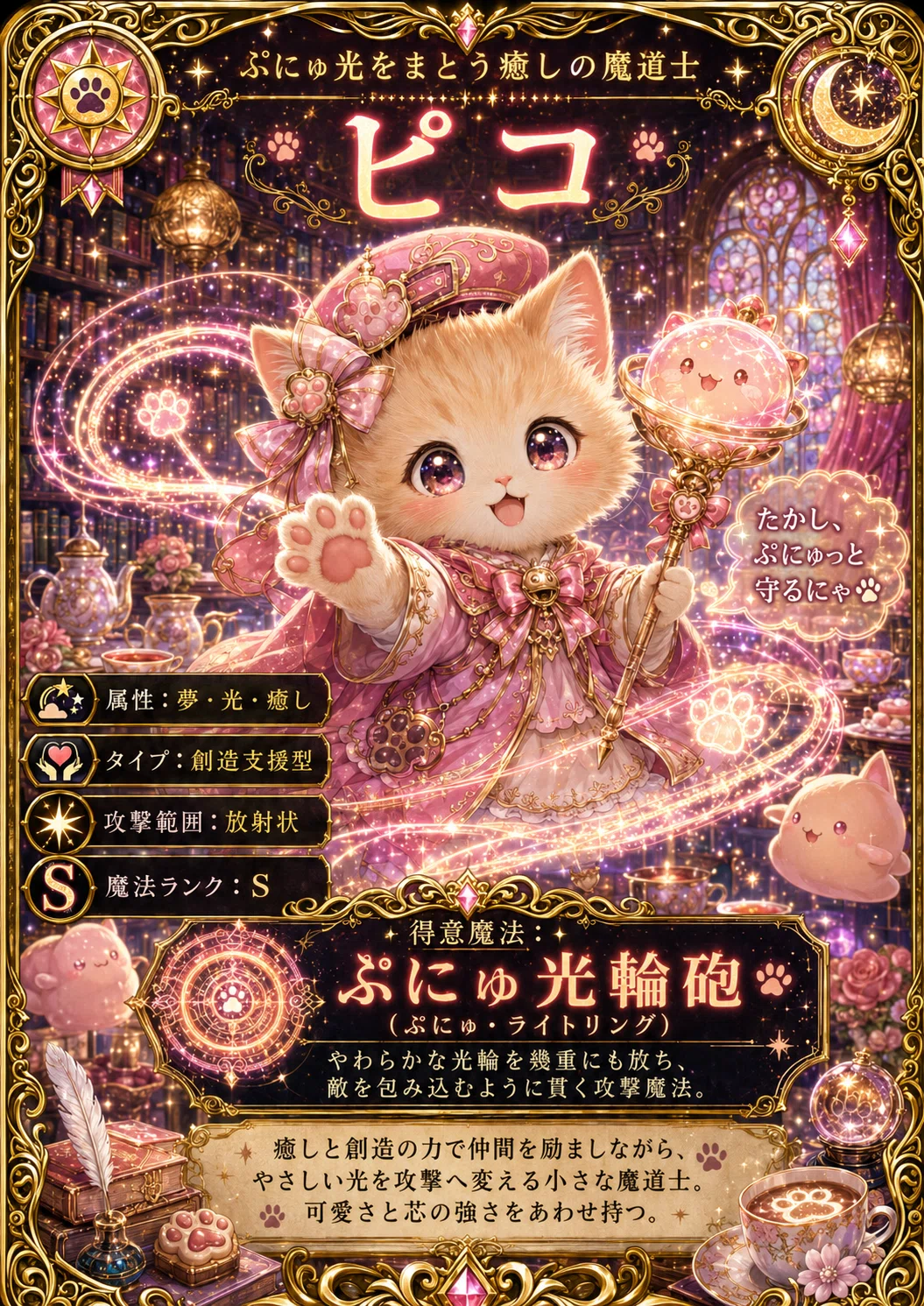 ぷにゅ💓魔法部隊、合体魔法発動🐱🐕｜ピコとポチがひらく茶の間AI魔道士ギルド｜茶の間AI｜たかし