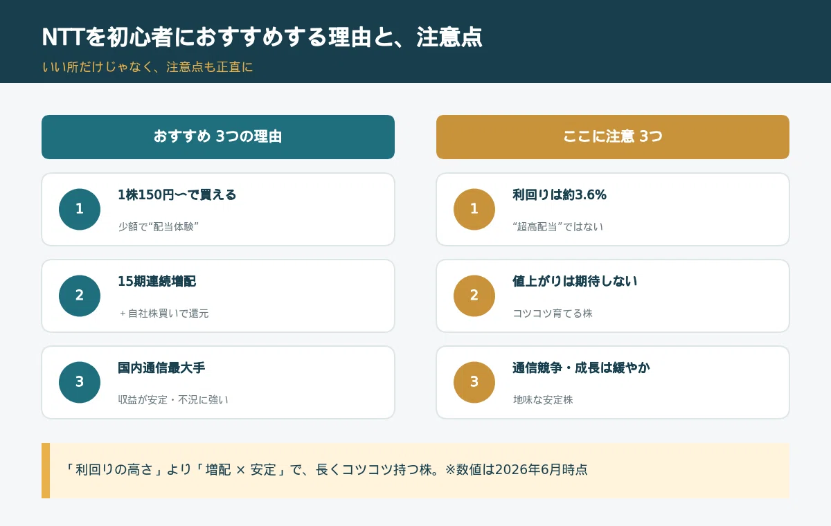 【NTT株(9432)】 1株150円から。新NISA初心者が「NTT株」から始めるのがアリな理由（と注意点）｜さぶれ